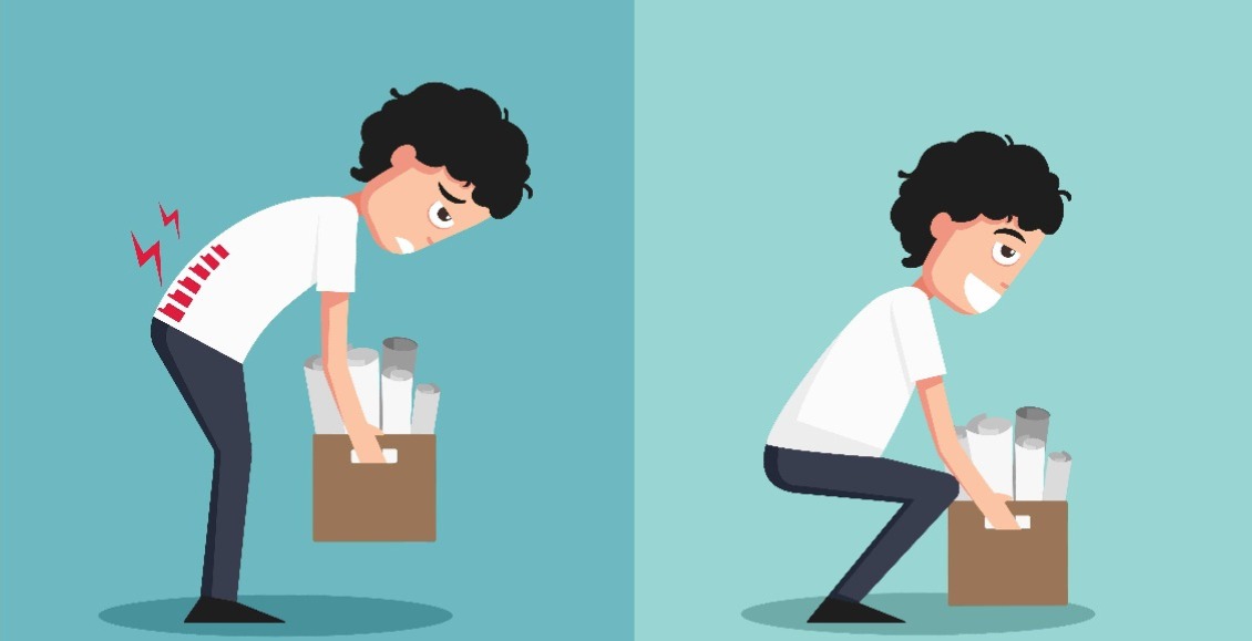 ¿Cómo levantar objetos sin lastimar la espalda?